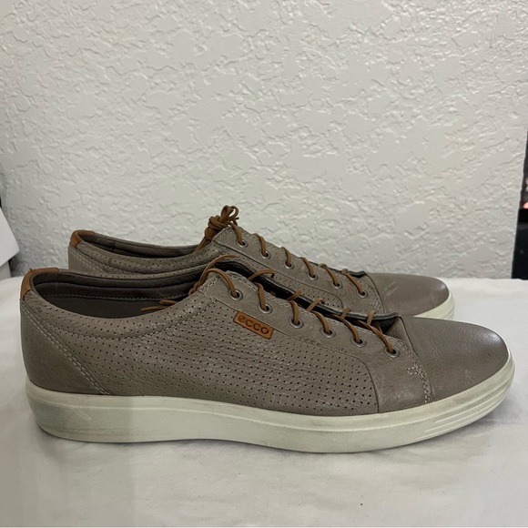 Ecco | Shoes | Ecco Soft 7 City Sneakers Shoes Gray Peforated Leather ...